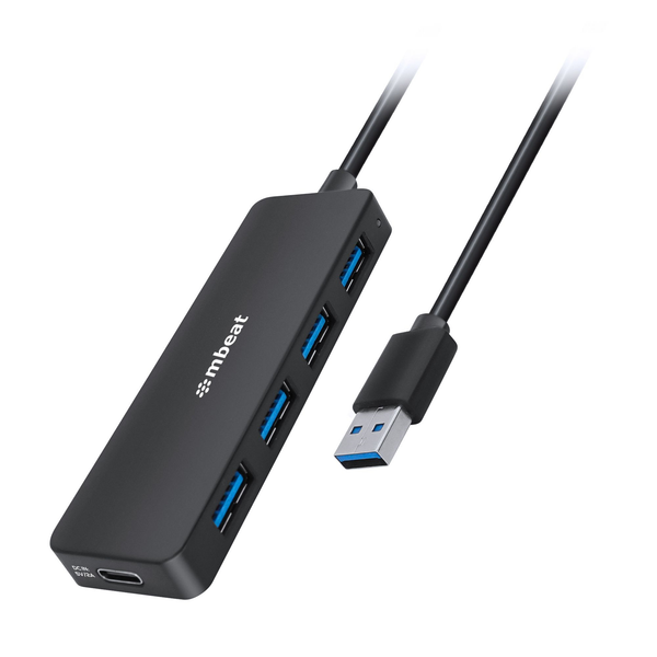 Shop mbeat 4-Port USB 3.0 Hub with USB-C DC Port - Black Online at ...
