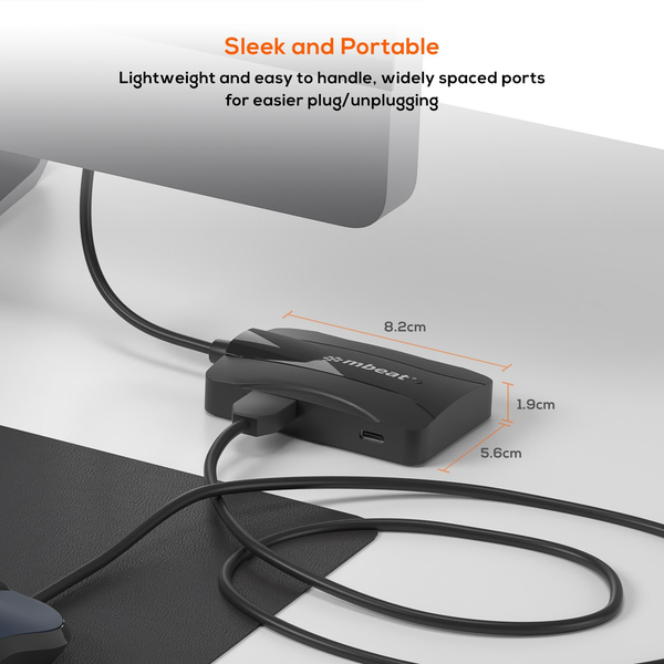 mbeat 4-Port 10Gbps USB-C 3.2 Gen2 Hub - Black – Horizon Store