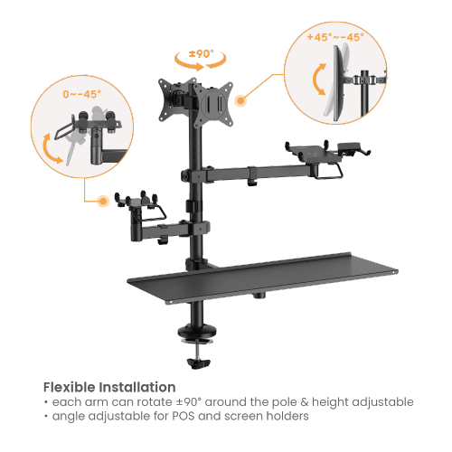 Shop Brateck POS Mounting Solution For Dual Screens - Black Online at ...
